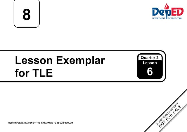 LESSON EXEMPLAR QUARTER 2 TLE 7 MATATAG CURRICULUM | PDF