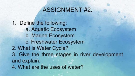 Types of water body : Freshwater body | PDF