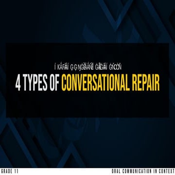 Oral Comm | Types of Conversational Repair | PDF