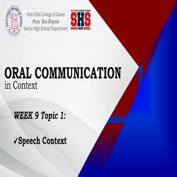 Quarter Two Topic One (Speech Context) for Senior High School | PPTX