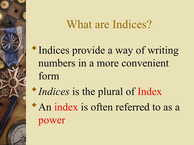 Laws of indices | PPT