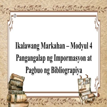 pagsulat ng bibliograpiya module 4 in pagbasa subject grade 11 | PPTX
