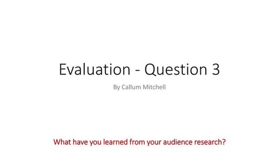 Evaluation Question 3 | PPT
