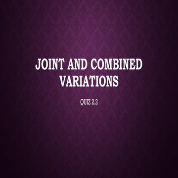 A Quiz On Joint And Combined Variations Pptx