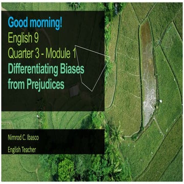 Alternatively Delivery Module for Quarter 3 Module 1 - Grade 9 | PPTX