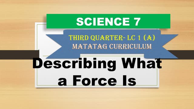 FORCES AND MOTION GRADE 8 QUARTER 1 pptx | PPTX