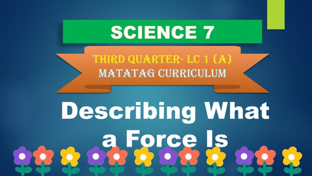 FORCES AND MOTION GRADE 8 QUARTER 1 pptx | PPTX
