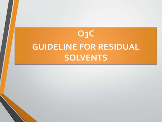 Residual Solvent Analysis; part 1 GC-Head Space Calculations of ...