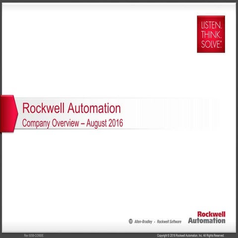 Rockwell Automation - Q3 2016 Presentation | PPT