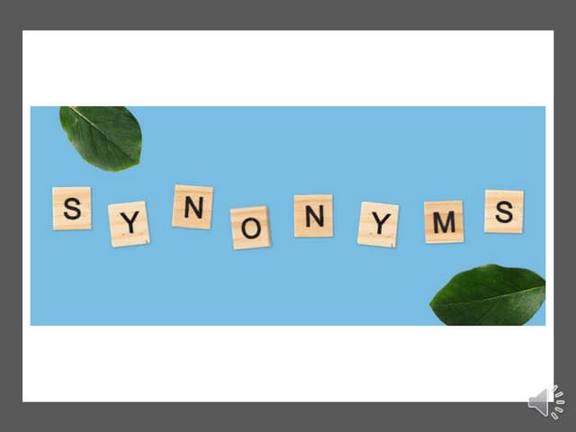 Synonym and Antonym PowerPoint | PPTX