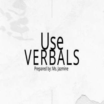 Verbals (infinitives, participles, gerunds) | PPT