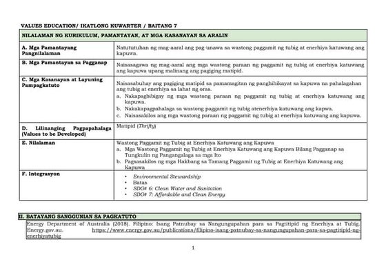 MODYUL 4. Values Education 7.Tungkulin pptx. | PPT