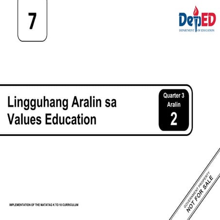 Ikatlong Linggong Aralin sa Values Education | PPTX