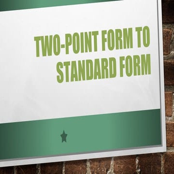 Two-point Form to Standard Form | PDF