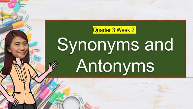 Synonym and Antonym PowerPoint | PPTX