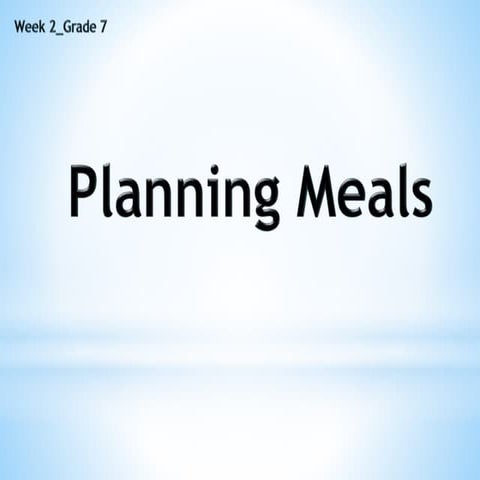 Planning meals | PPTX