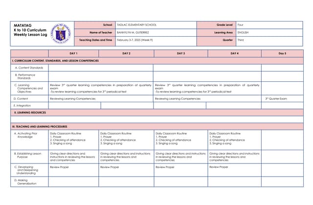 ARAL Program of Adia Elementary School-- | PPTX