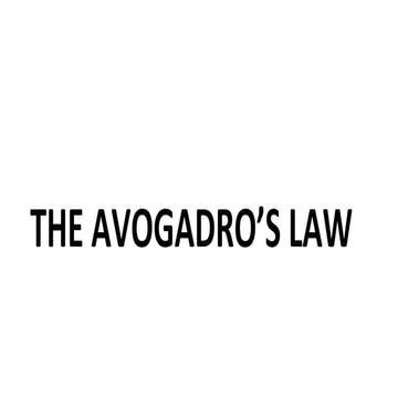 Avogadro's law | PPT