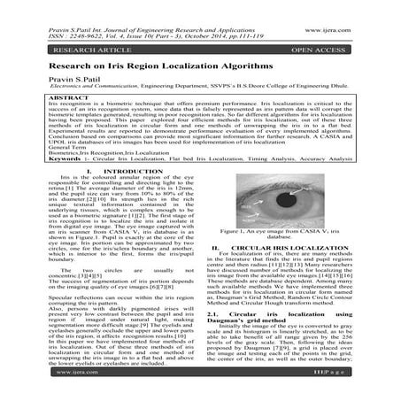 Research on Iris Region Localization Algorithms | PDF