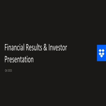 Dropbox Q4 2025 Financial Results & Investor Presentation | PDF