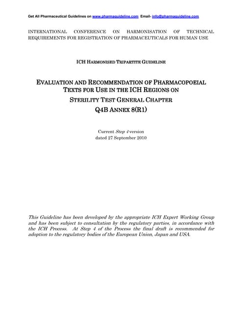 Q4 b annex4c r1_ step4 | PDF | Pharmaceutical Industry | Industries