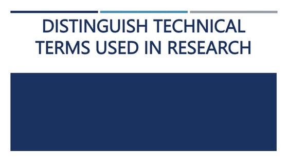 BASIC RESEARCH TERMINOLOGIES | PPTX