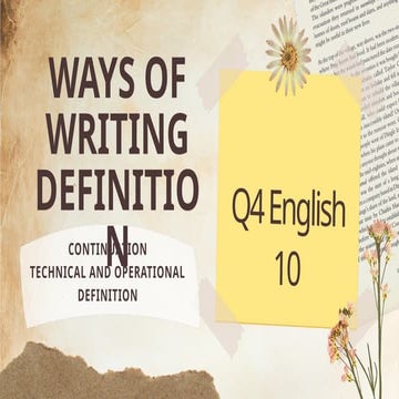 technical and operational definition in English 10 | PPTX