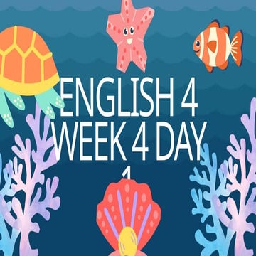 English 4 Quarter 4 Week 4 Classroom Obs | PPTX