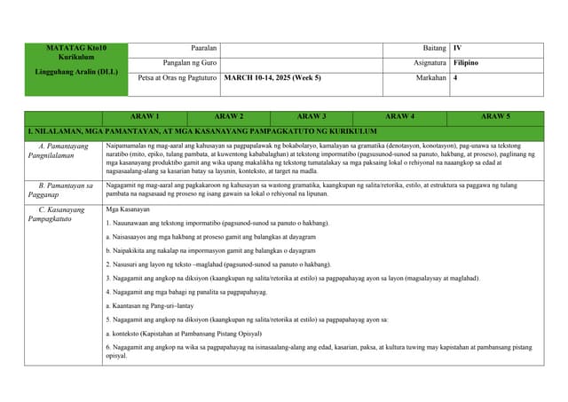 Detailed Lesson Plan sa filipino 3 | DOCX