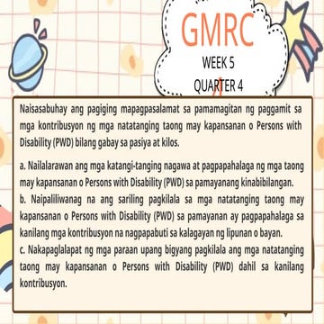 GMRC GRADE 1 CURRICULUM GUIDE RESOURCES NEEDED PPT WEEK 1 QUARTER 3 | PPTX