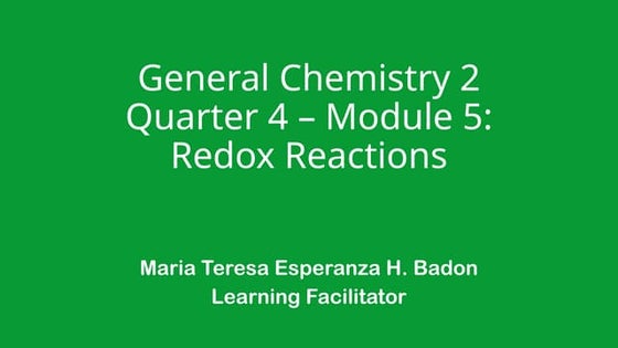 Redox Reactions | PPT