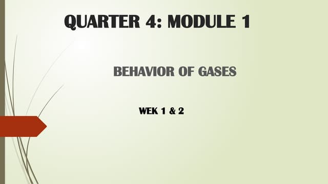 Unit 4: Behavior of Gases | PPTX | Chemistry | Science