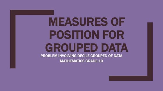 percentile of group and ungrouped data | PPT