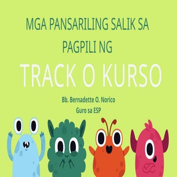 Pansariling salik sa pagpipi ng kurso... | PPTX