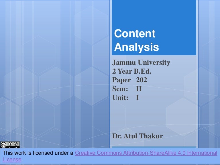 Content analysis