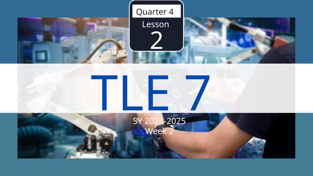 Q4_LE_TLE 7_Lesson 2 UP LESSON 8 IN T.L.E. 7. EXPLORATORY | PDF
