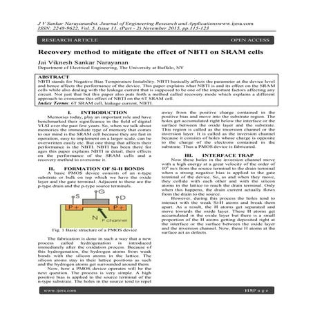 Recovery method to mitigate the effect of NBTI on SRAM cells | PDF