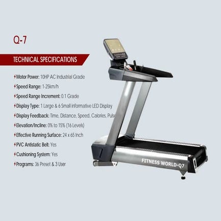 Q7 motorized-treadmill | PDF | Running and Jogging | Fitness and Exercise