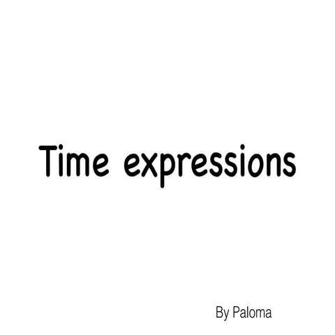 Time expressions | PDF