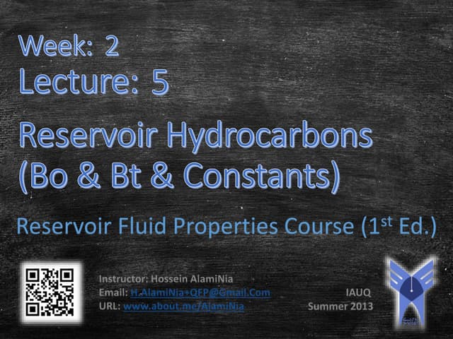 Hydrocarbon Phase Behaviour | PPTX