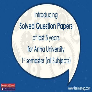 Introducing solved Question Papers of last 5 years for Anna University ...