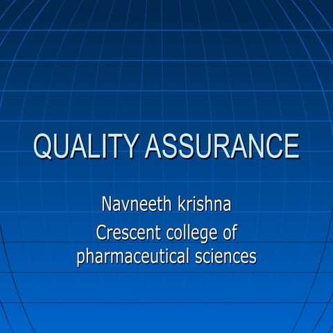 Quality assurance ppt | PPT