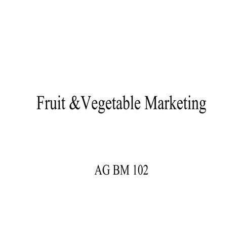 Vegetable marketing | PPT