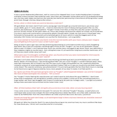 Mock interview for magazine | DOCX