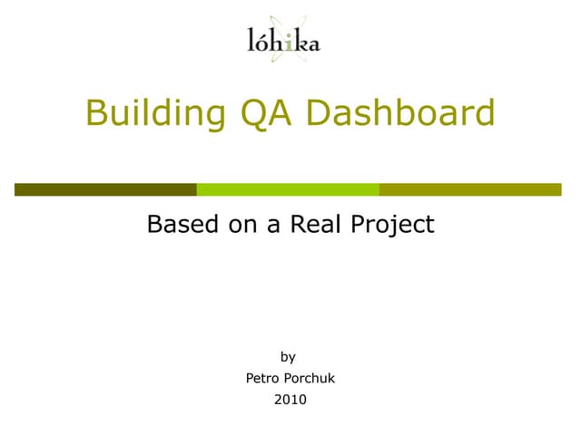Creating QA Dashboard | PPT Creating QA Dashboard | PPT