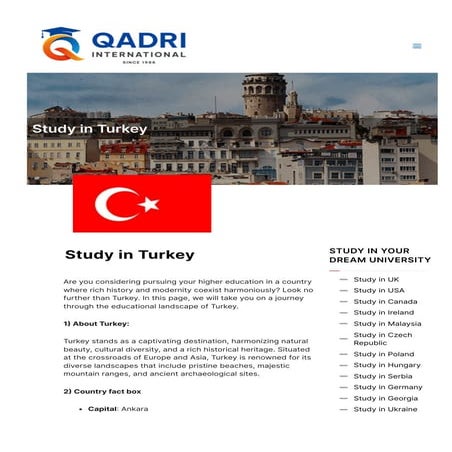 Top Reasons to Study in Turkey: Quality Education & Cultural Richness | PDF