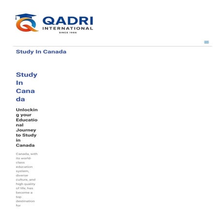 Study in Canada : A Global Educational Destination | PDF