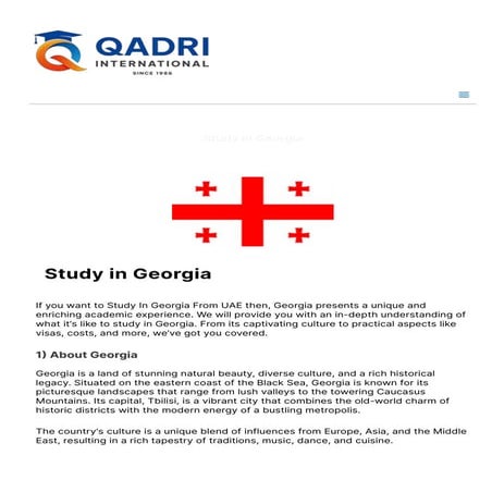 Study in Georgia | Study Medicine in Georgia | PDF