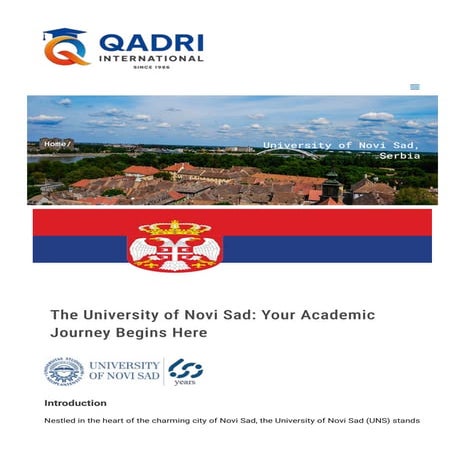 University of Novi Sad Serbia: Academic Excellence in Europe | PDF
