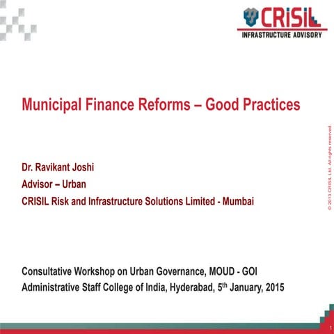 Municipal Finance Reforms Good Practices | PPTX